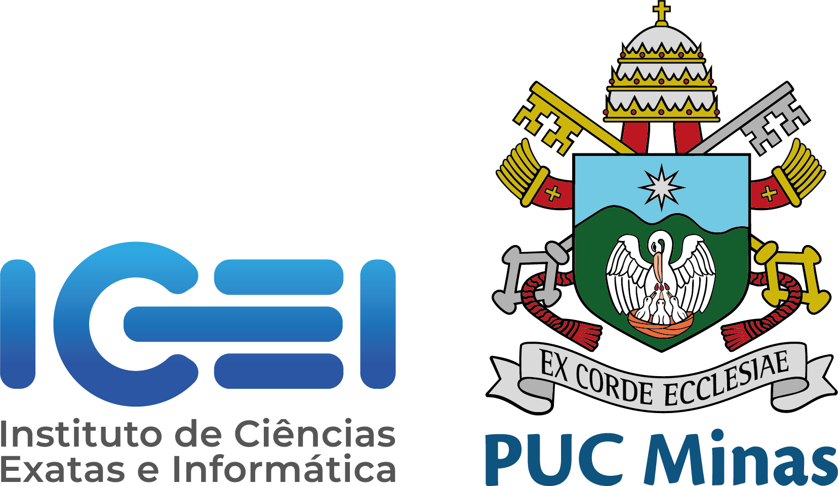 Logo da Puc Minas e ICEI